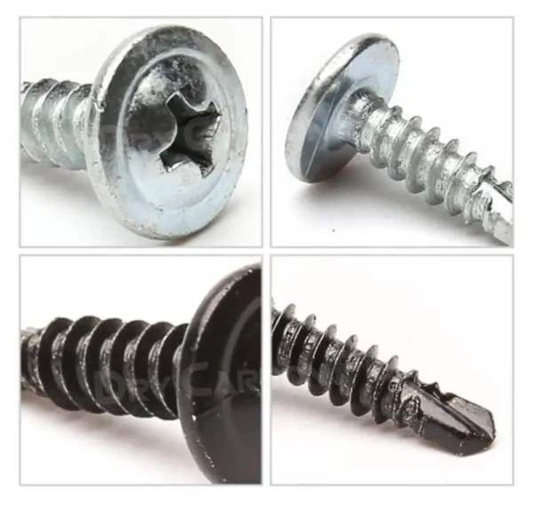Carbon Black/Silver Steel Phillips Head Self-tapping M4 M5 screws Fits ...